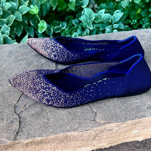 Rothy's | Shoes | Rare Retired Rothys Midnight Metallic Point Flats 95 ...